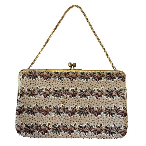 Walborg | Bags | Vintage 4s 50s Walborg Floral Rose Beaded Gold Chain ...